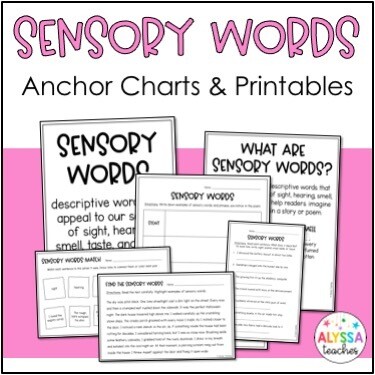 Sensory Words Activities | Store - Alyssa Teaches