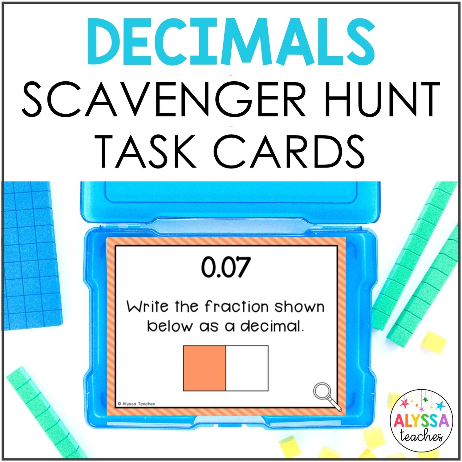 Decimal Place Value Scavenger Hunt Task Cards for 4th Grade