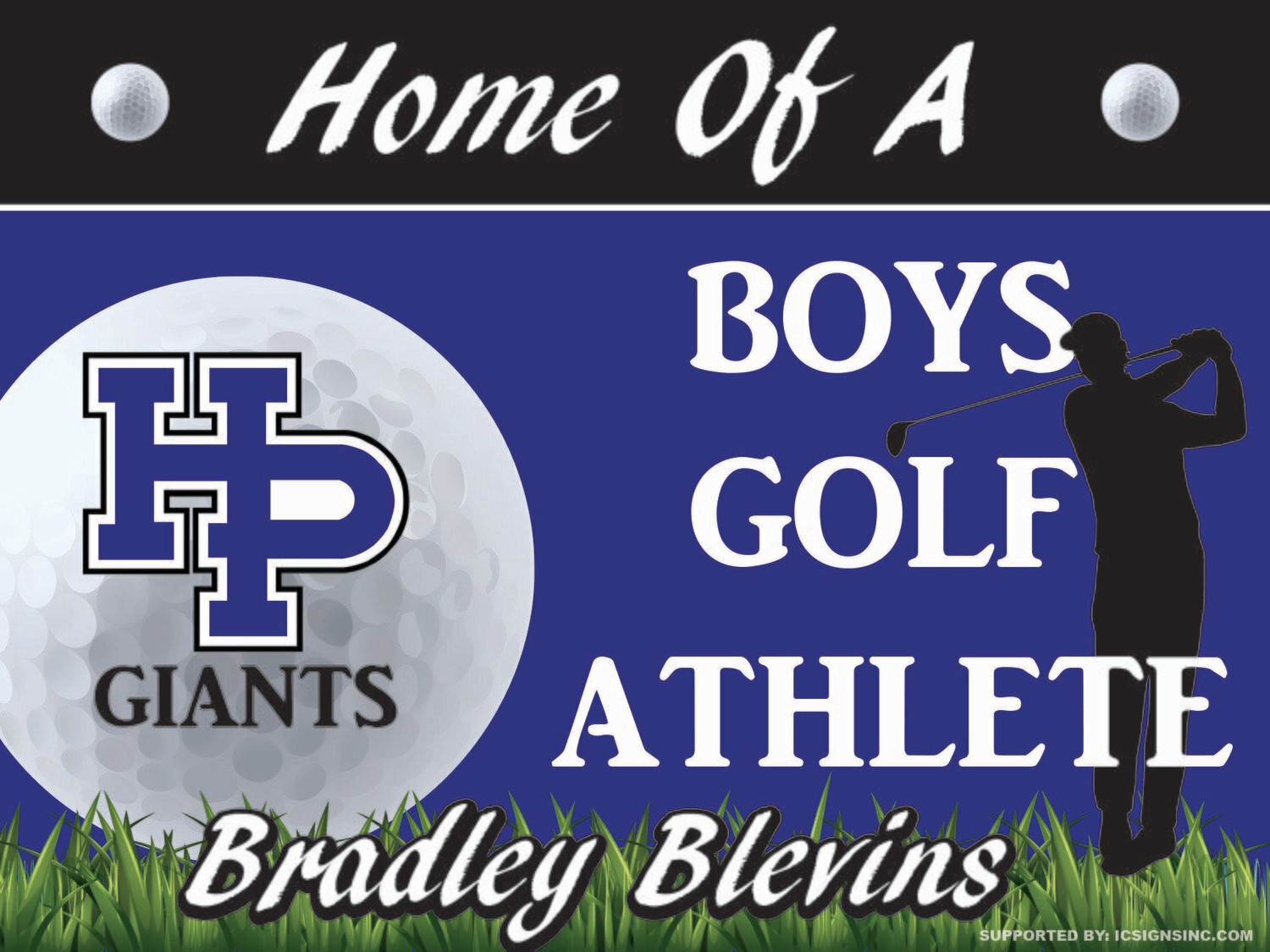 Boys Golf Yard Sign - CUSTOM