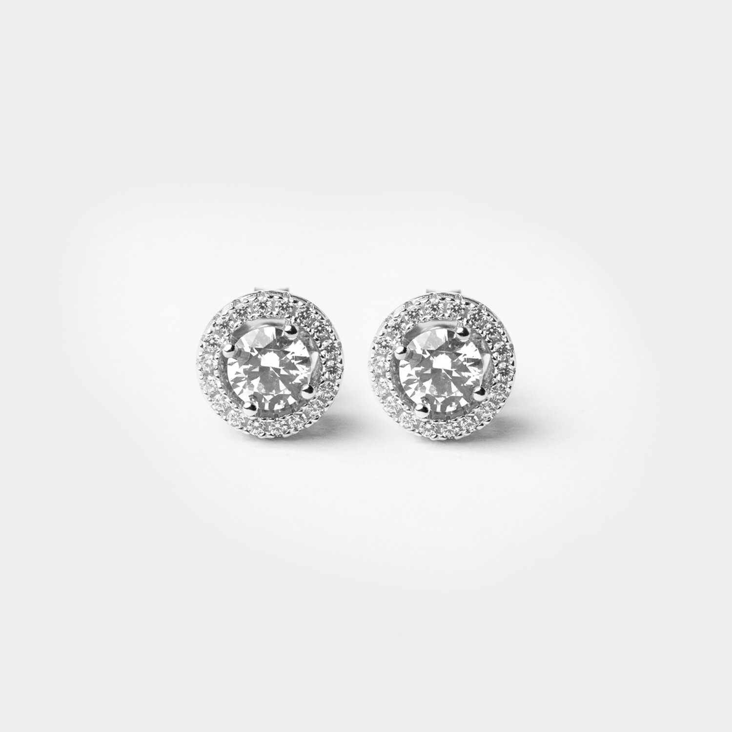 White Round Stone Studs