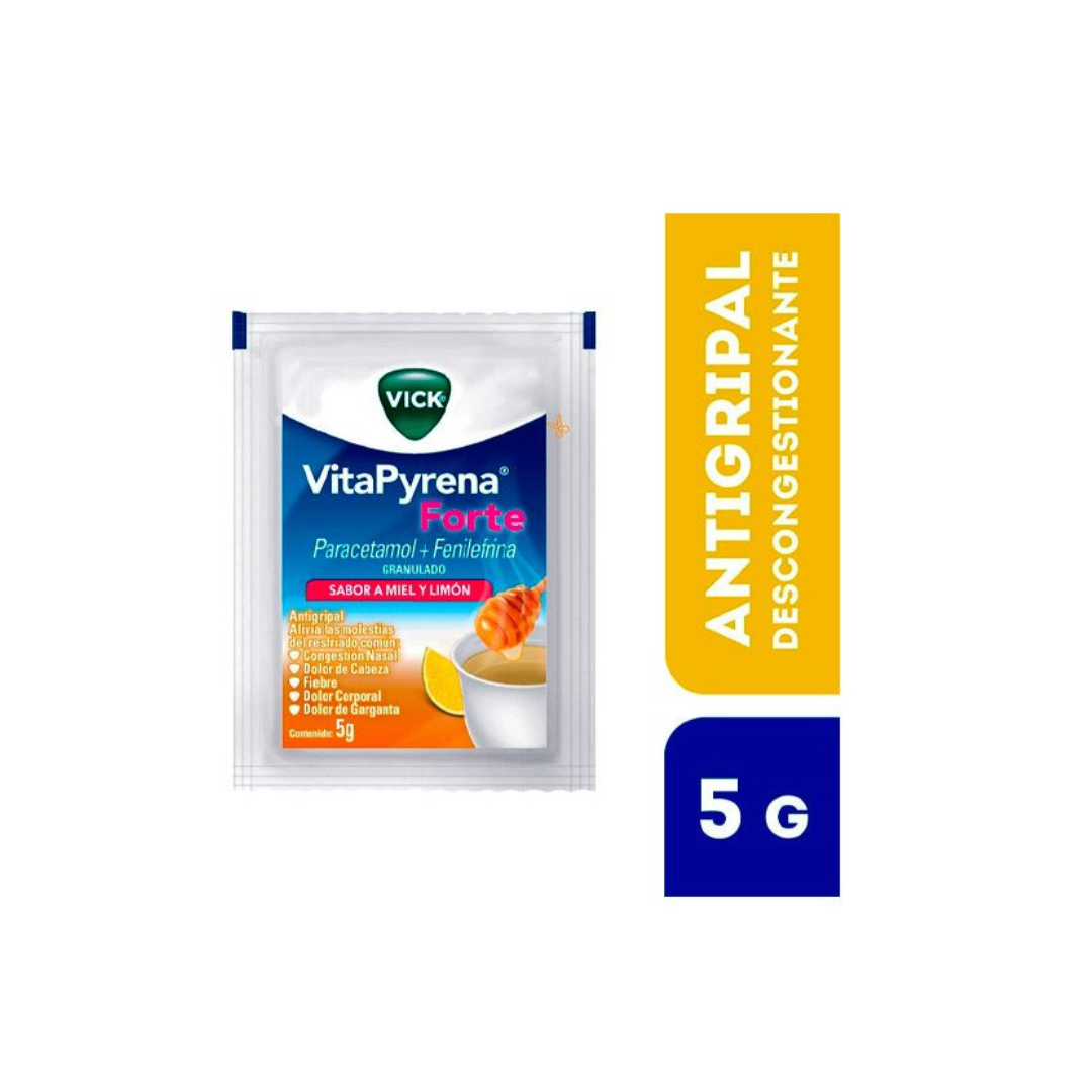VICK VITAPIRENA FORTE - TE LIMÓN Y MIEL - 5g - PACK X 5U