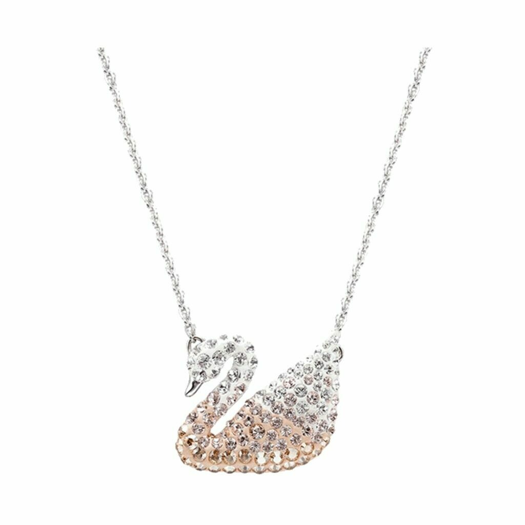 Collar Swarovski Iconic Swan, multicolor, Baño de Rodio