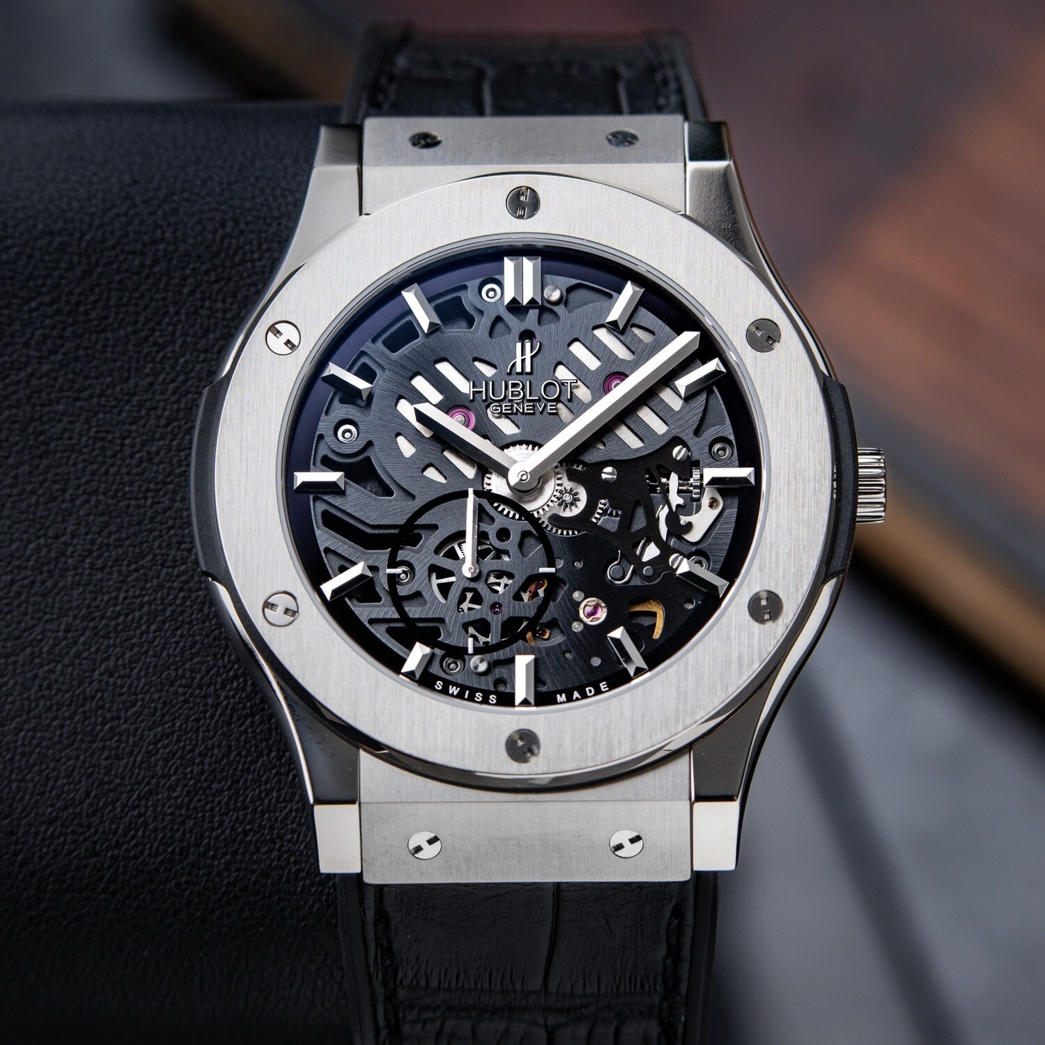 Hublot Classic Fusion Ultra-Thin Skeleton Titanium Grey Dial Hand Wind