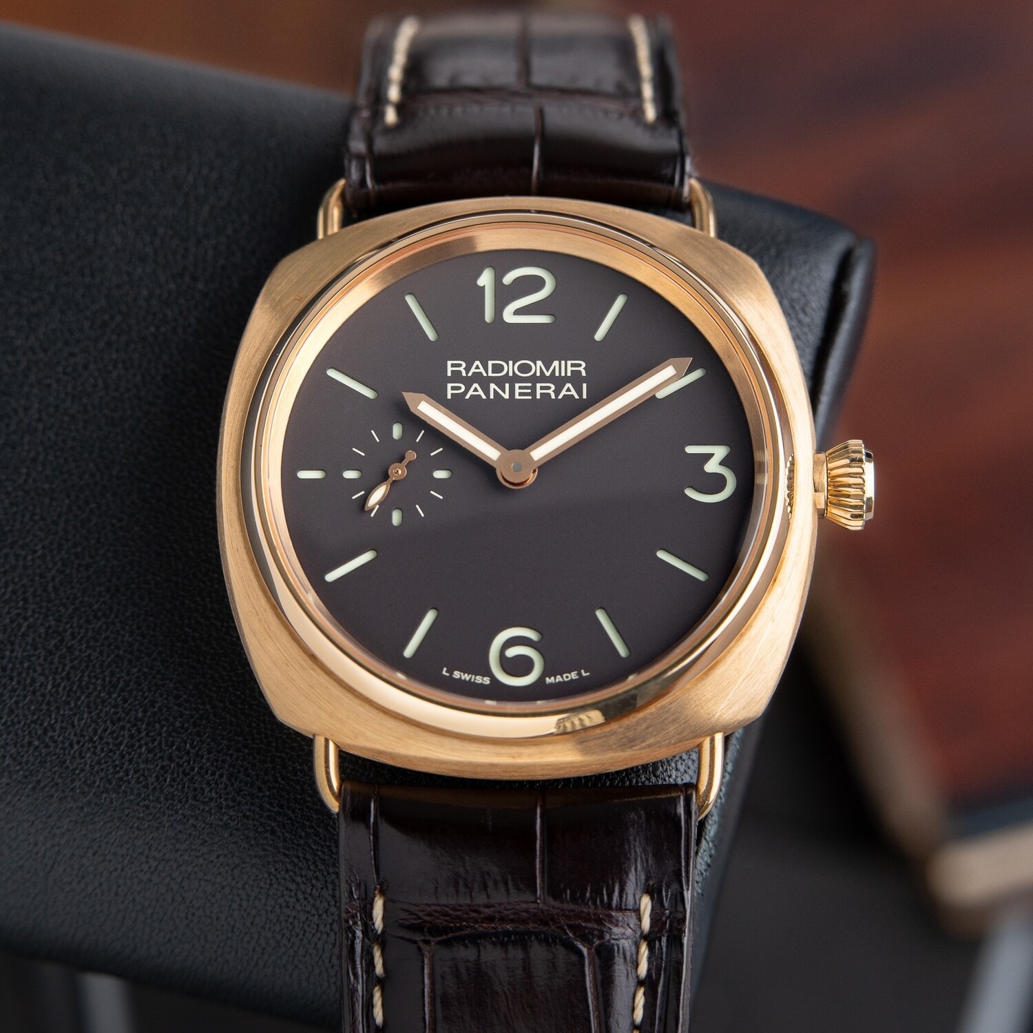 Panerai Radiomir Oro Rosso Brown Dial Rose Gold Brown Leather Pam336