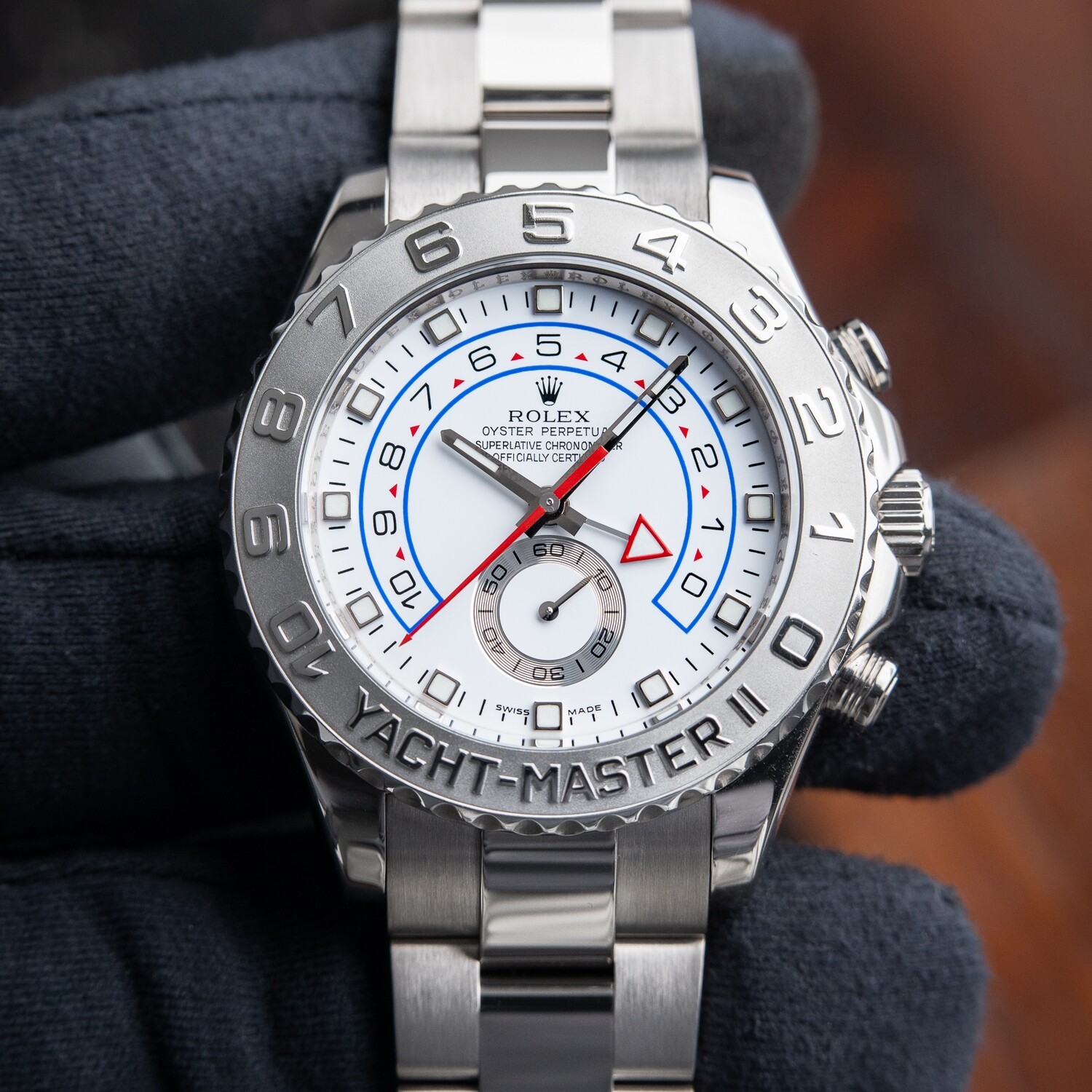 Rolex Yacht-Master II White Gold Regatta Chronograph Platinum Bezel 116689