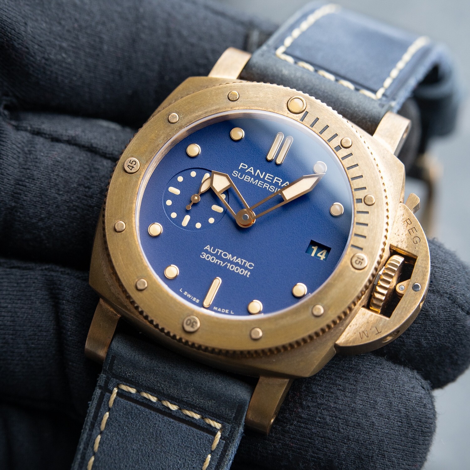 Panerai Luminor Submersible Bronzo Blu Abisso Bronze Blue Dial 42mm PAM1074
