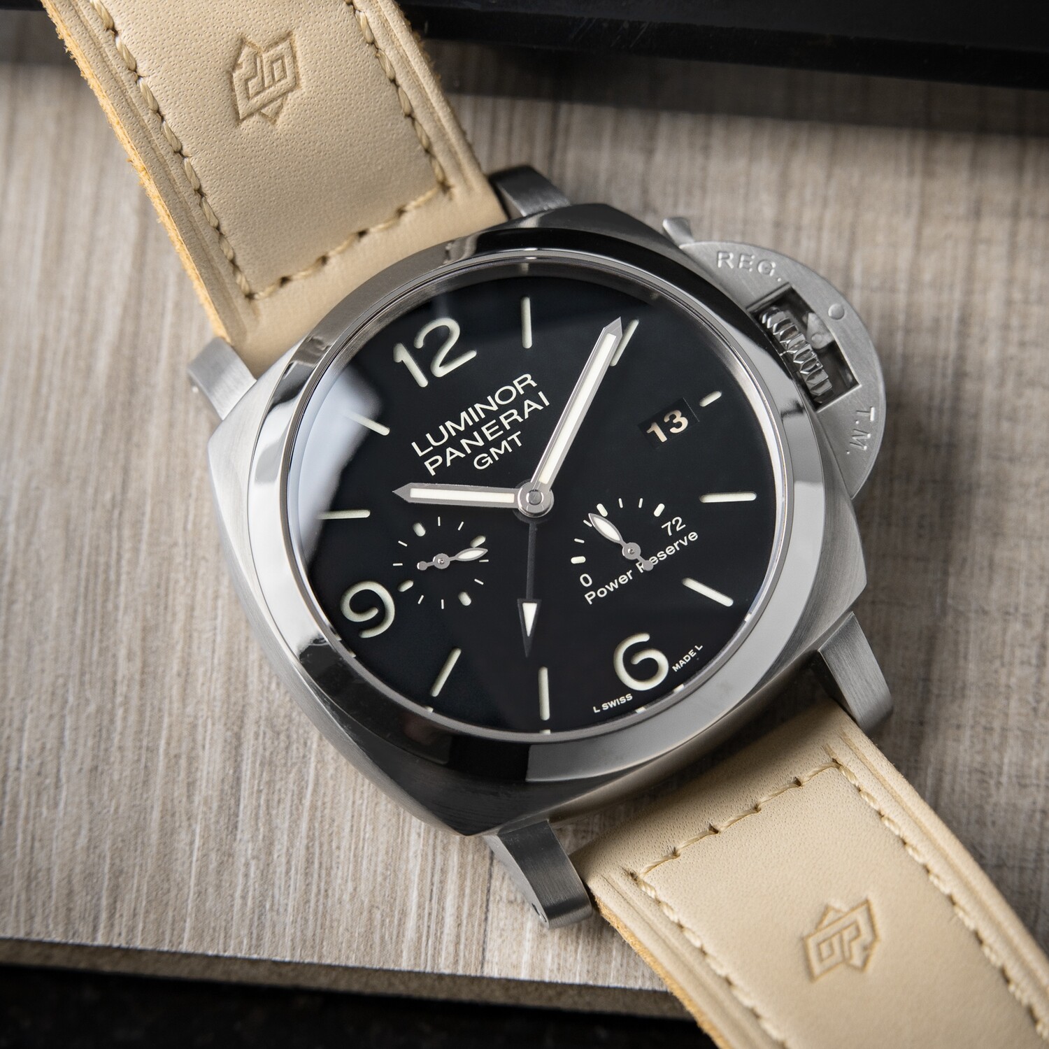 Panerai Luminor 1950 3 Days GMT Power Reserve Automatic Leather Black ...