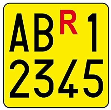 TARGA RIPETITRICE ALLUMINIO CARATTERI STAMPATI RESISTENTE - RIMORCHIO ...