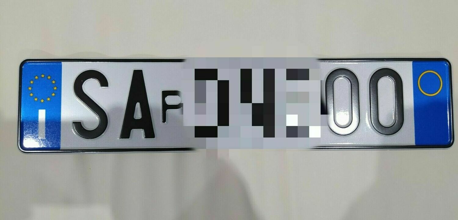 TARGA AUTO PROVA REPLICA SOSTITUTIVA SUPPLEMENTARE POSTERIORE 52 X11 IN ...