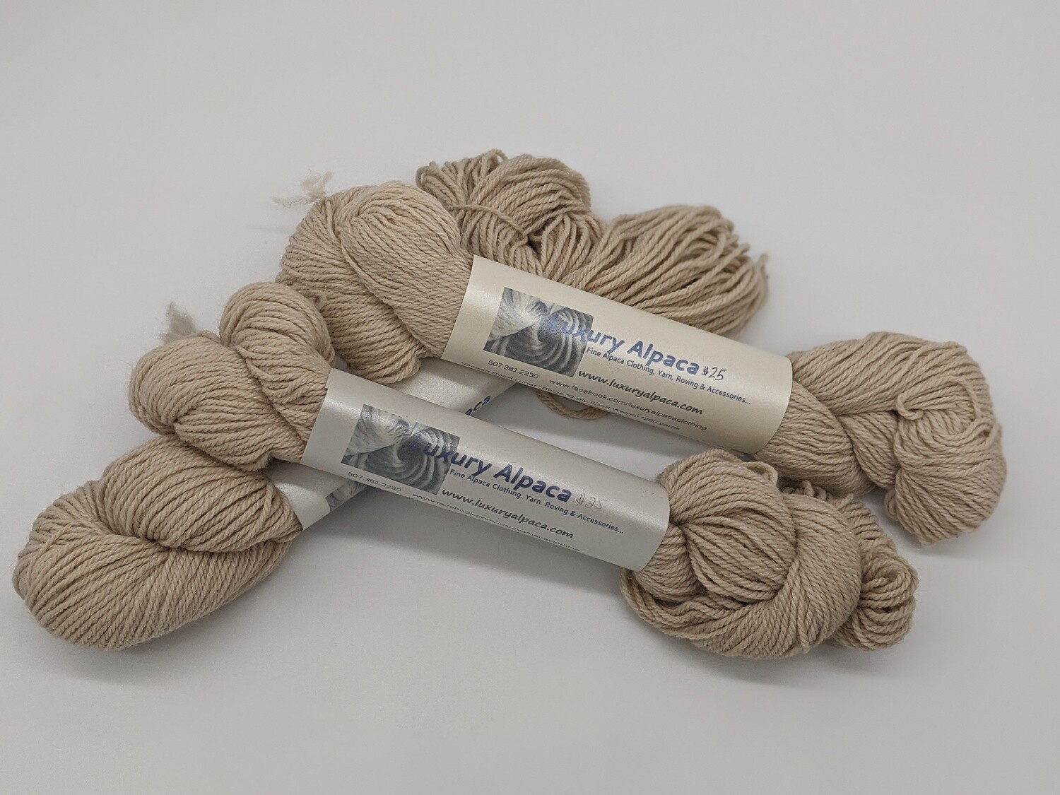 100% Alpaca Yarn Beige color 182 yards