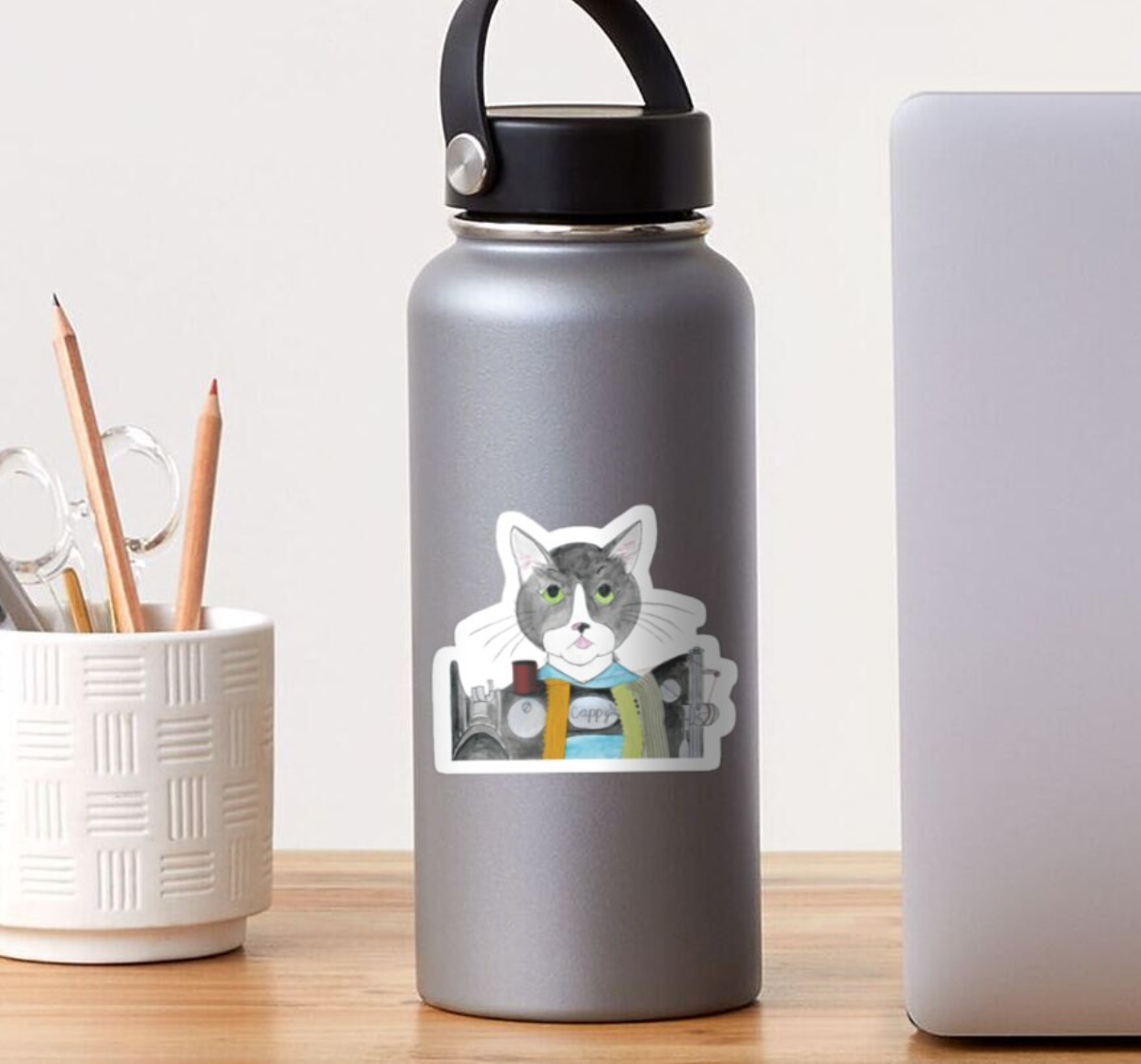 Cappy the Cat 3.2 x 2.7 Inch Vinyl Sticker - Oli Kids Co - Oliver Poons ...