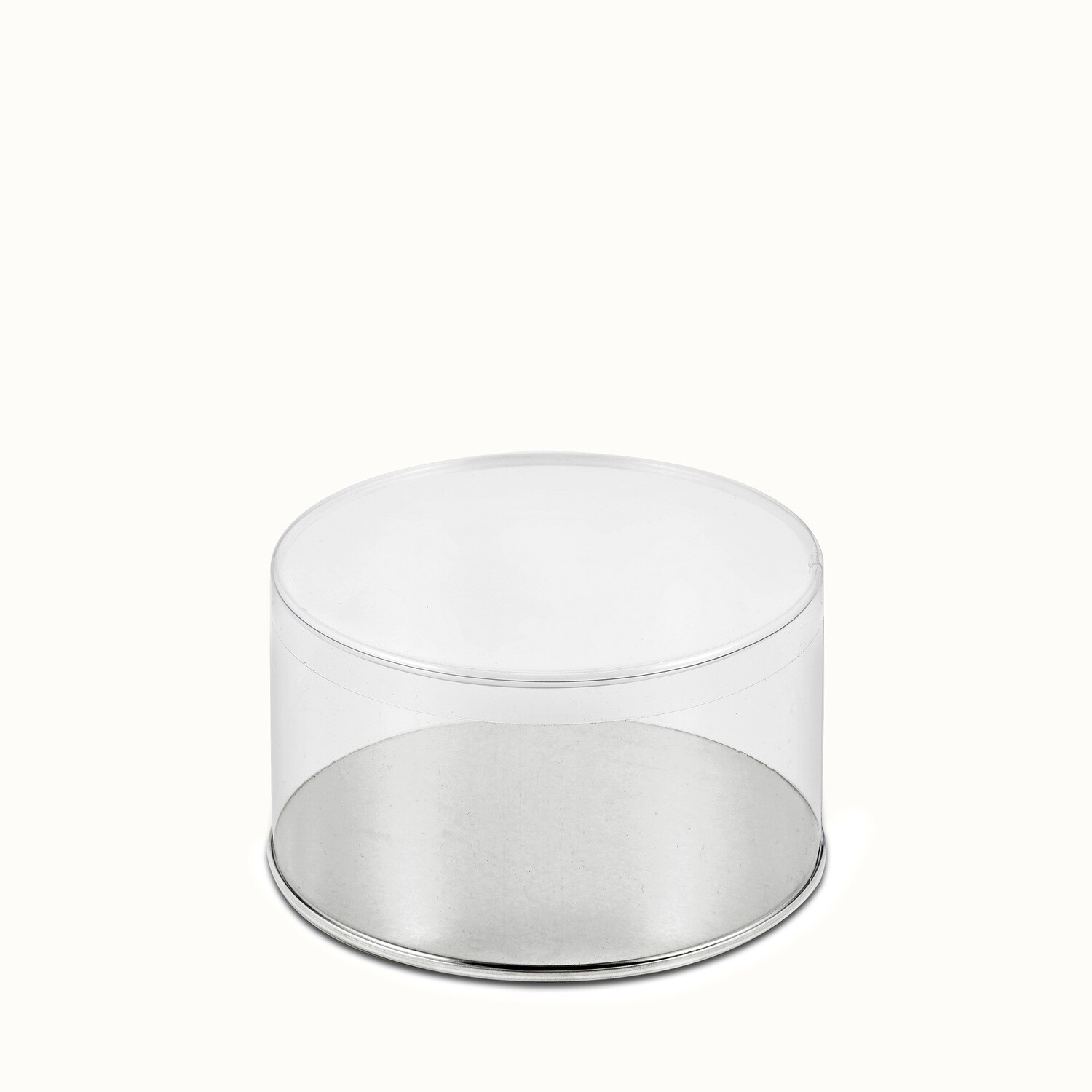 Round with Metal Bottom & Plastic Top (6" x 3 1/8")