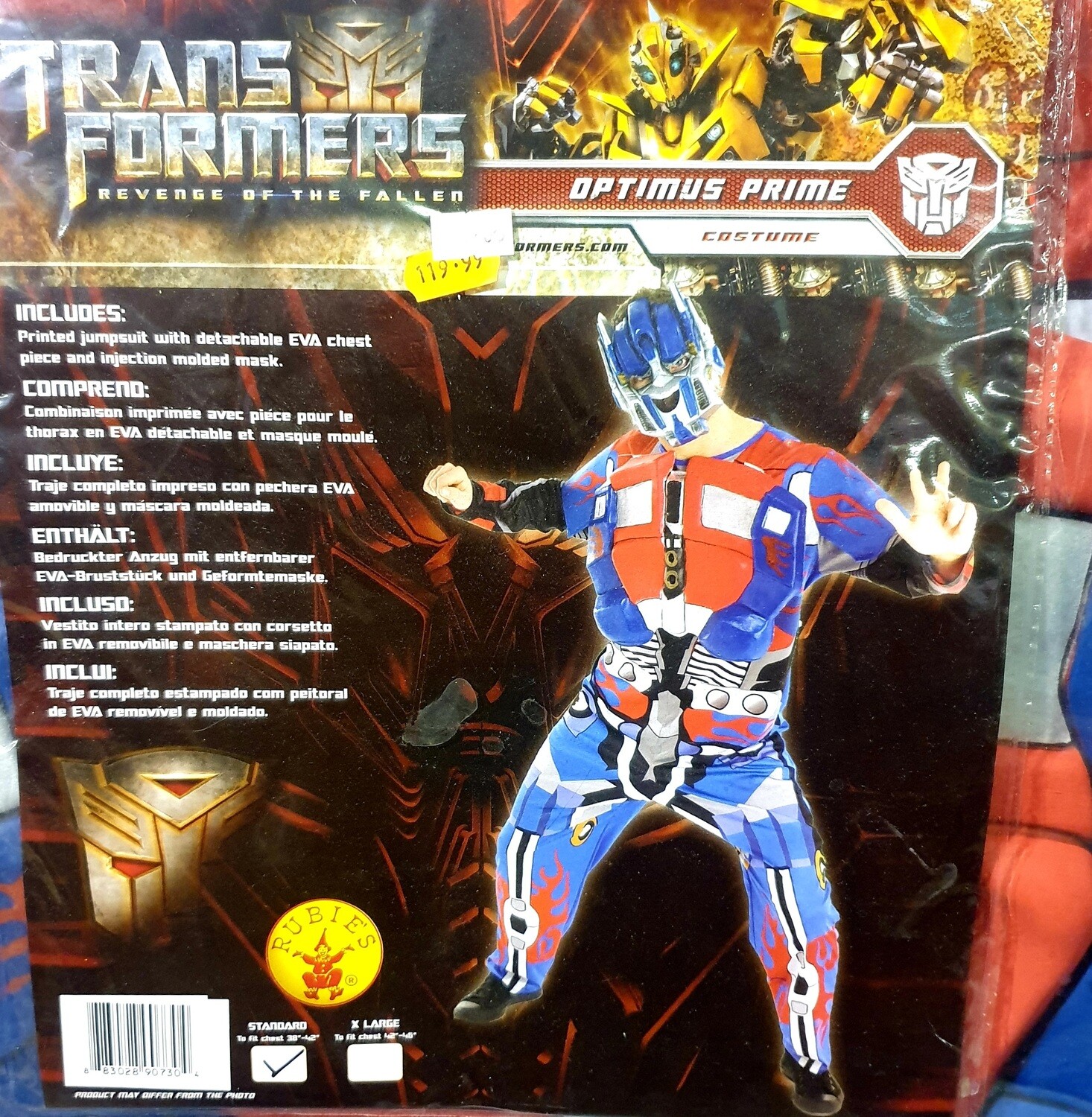 Transformer Optimus Prime to fit chest 42" - 46"