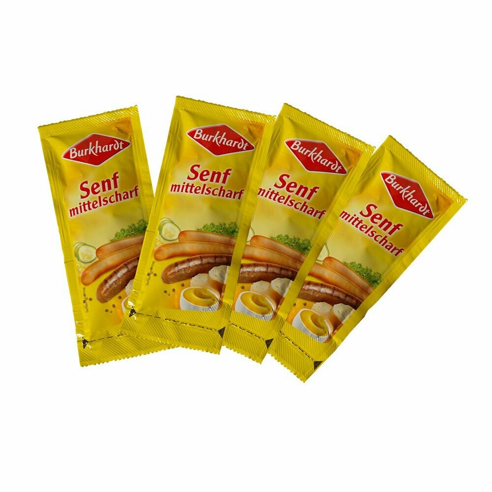 300 x 10ml Burkhardt Senf mittelscharf Portionsbeutel