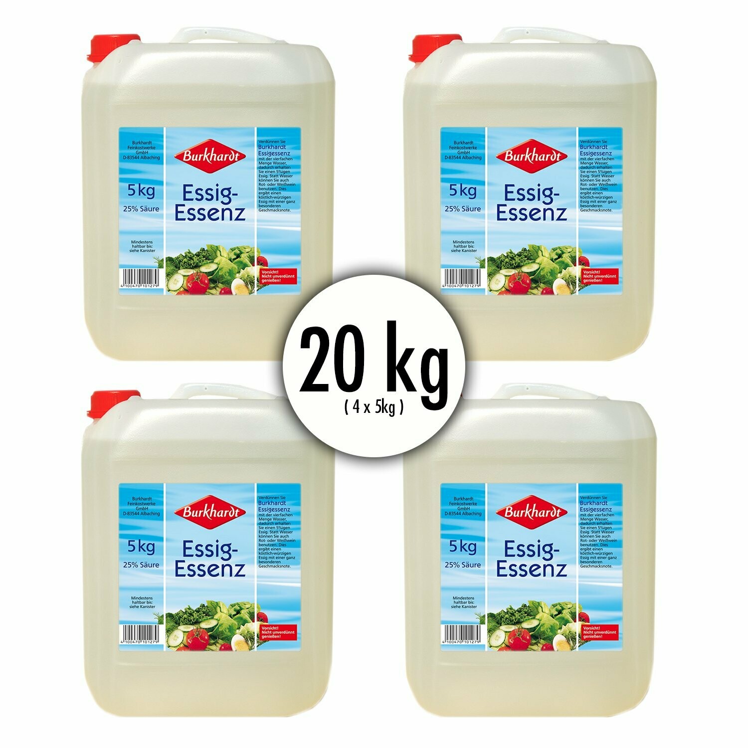 Aktion 4 x 5kg Burkhardt Essig-Essenz 25% Säure