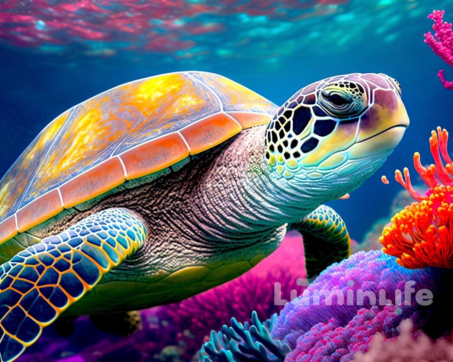 Kit Broderie Diamant, Diamond Painting - Tortue - DN23