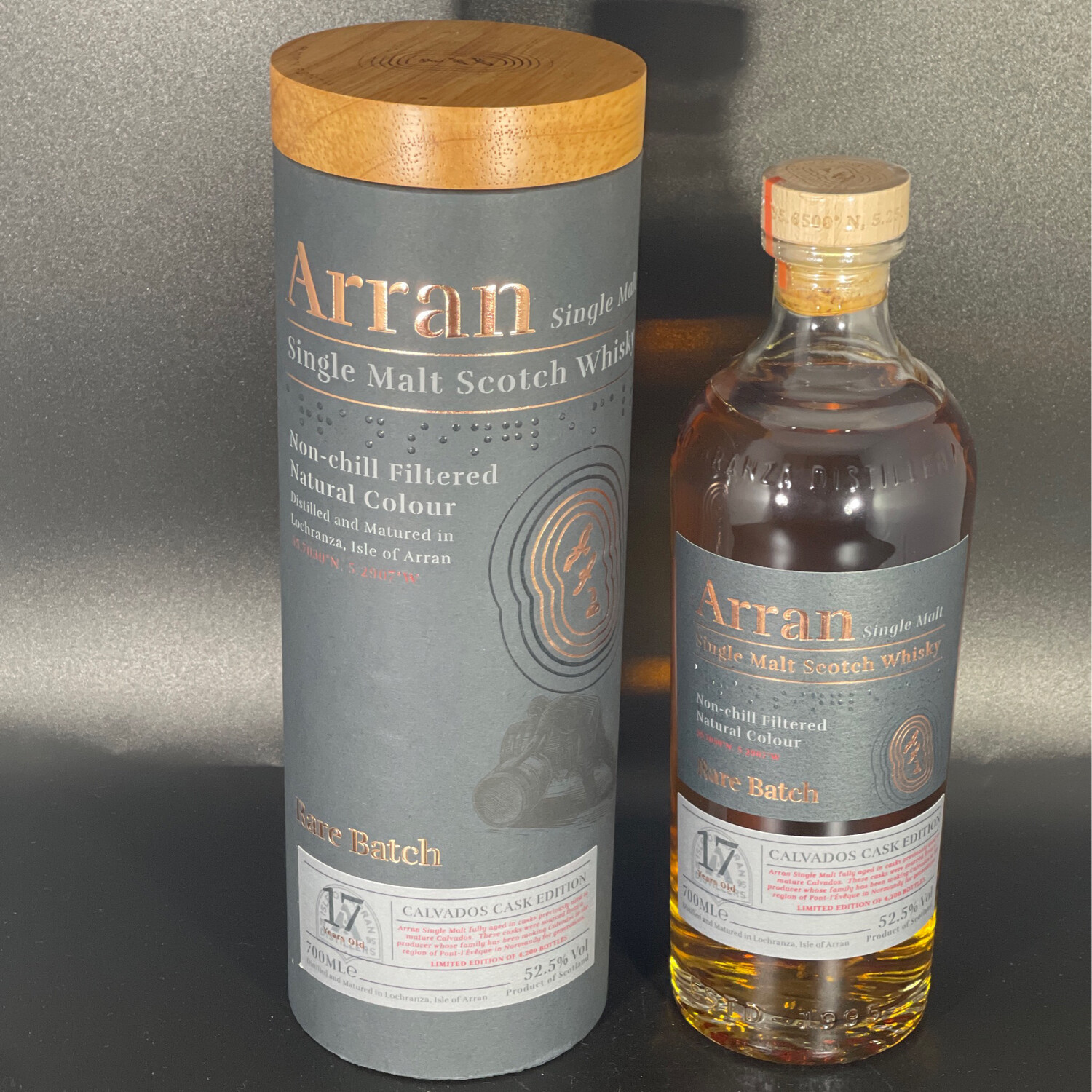 Arran - 17 Jahre - Calvados Cask Edition - 52,5% - Tube Boden Beschädigt