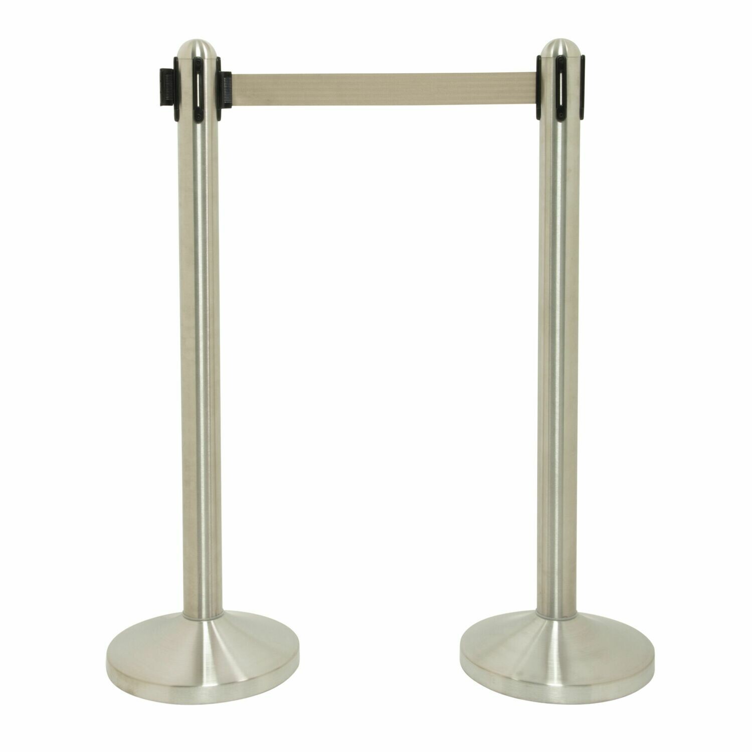 Retractable Barrier Post Grey ropes posts queue queuing tensator tensa stanchion