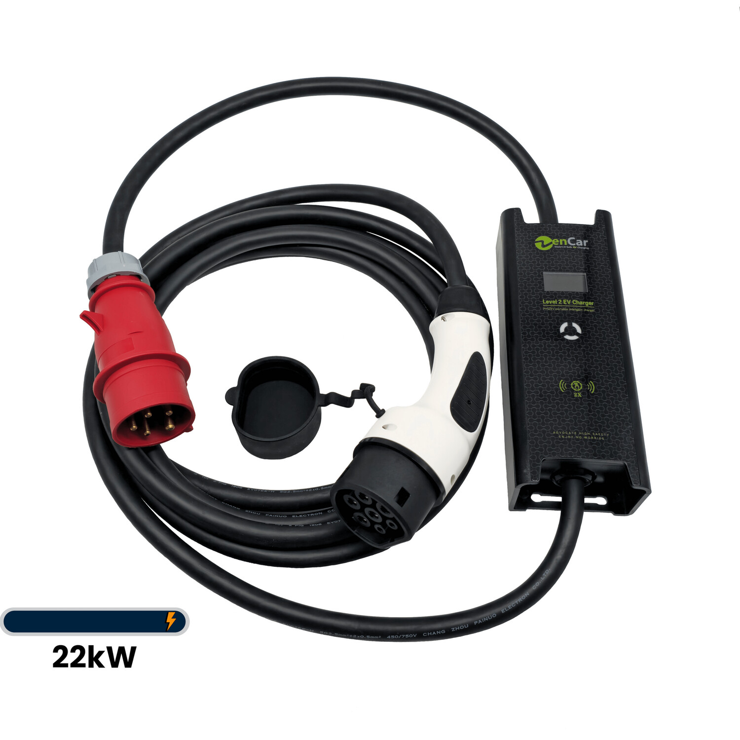 ZenCar | Mobile Ladestation | 32A 22kW 3Phasig | Typ2 | IP66 | 5m