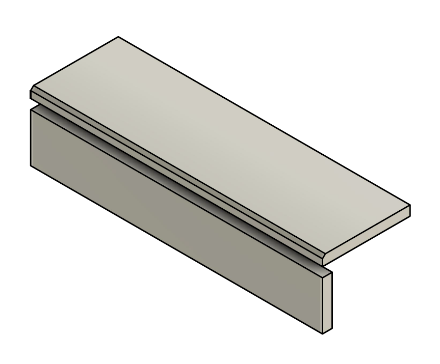 En dos piezas (Huella + Tabica independientes)