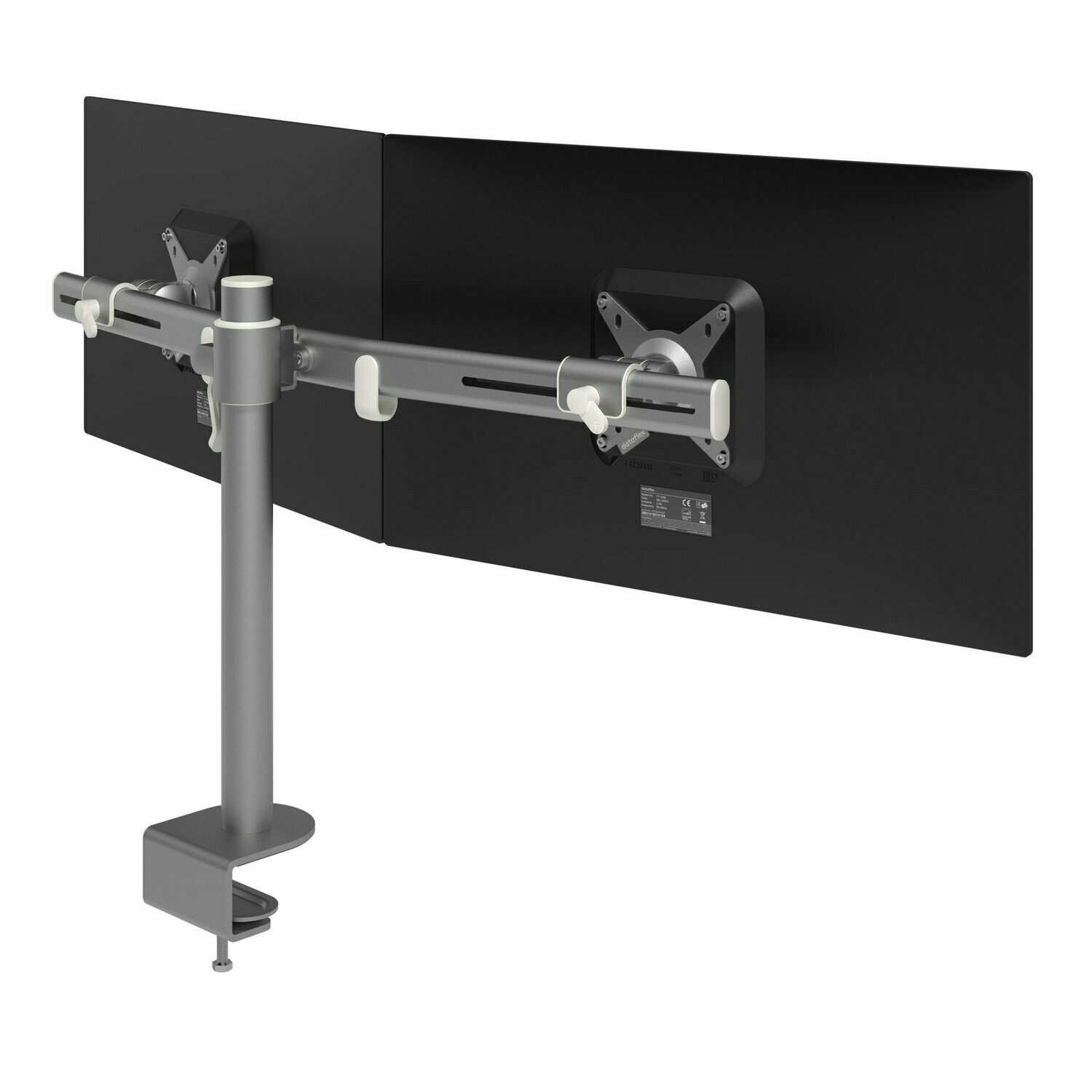 Viewgate Double Monitor Arm - Silver