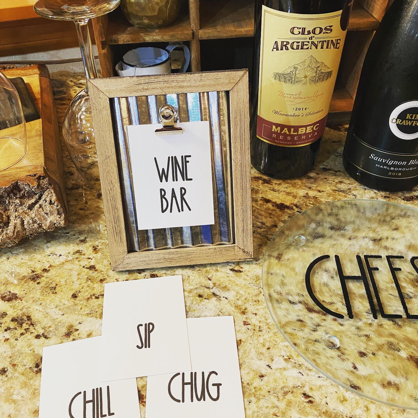 Rustic Farmhouse Wine Bar Sign