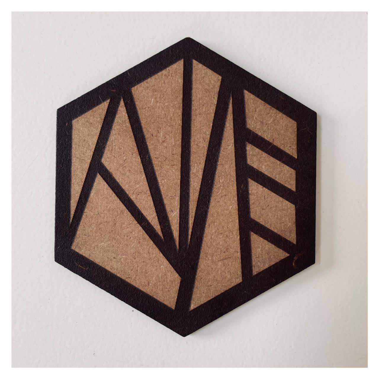 Laser Cut Negative Space Engraved Coaster