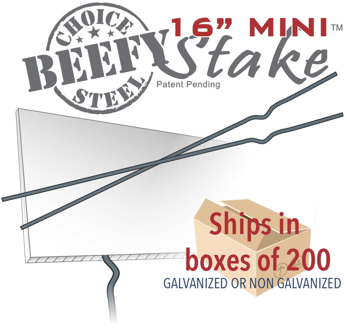 Metal Yard Sign Stakes - Mini Beefy Stakes™ The Strongest Wire Stakes