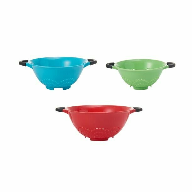 Farberware Professional Soft Grips Set of 3 Colanders in Green, Red ...