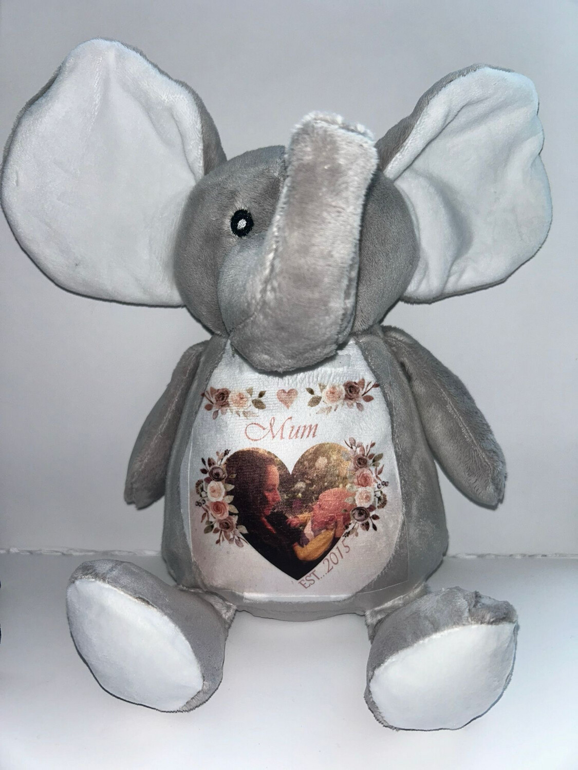 Floral Heart Ellie Bear: Personalised Soft Teddy