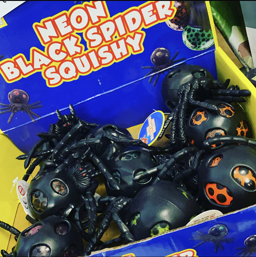 Neon Black Spider Squishy