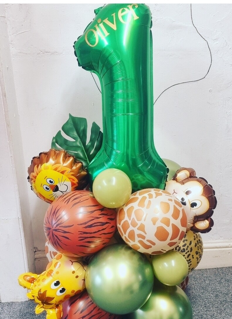 Number Column Balloon Themed (Animal / Dinosaur/ Safari/flowers)