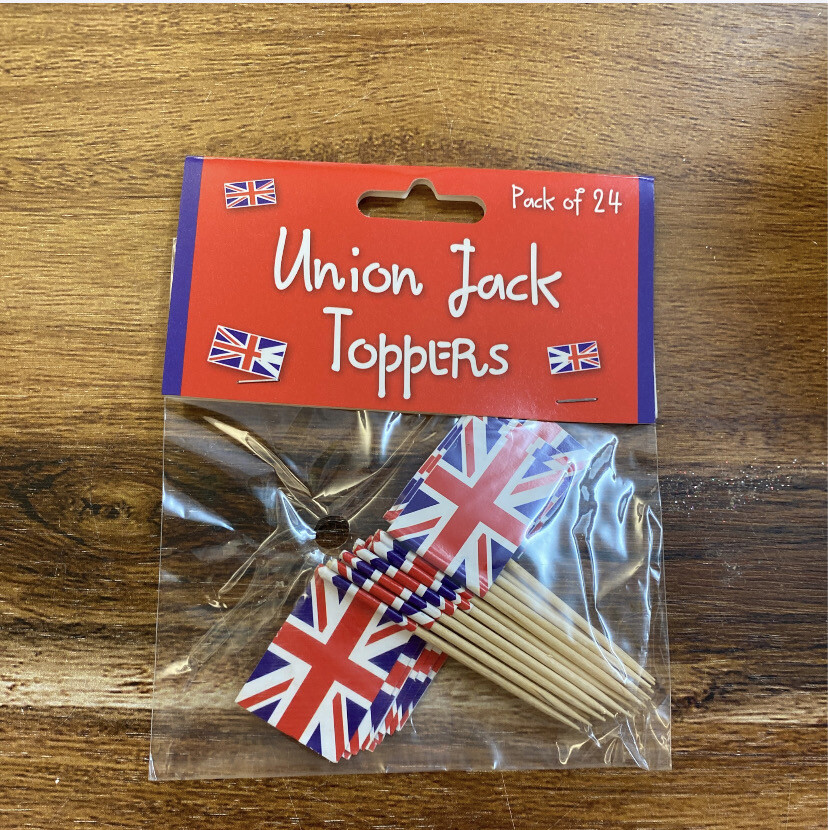 Union Jack 24 Cake Toppers