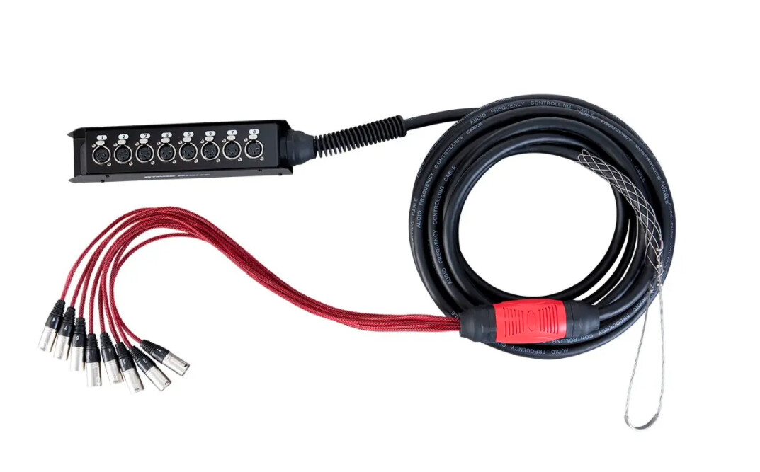 Monoprice 8-Channel Snake 8 XLR Female Stage Box to 10m Fanout XLR Male ...