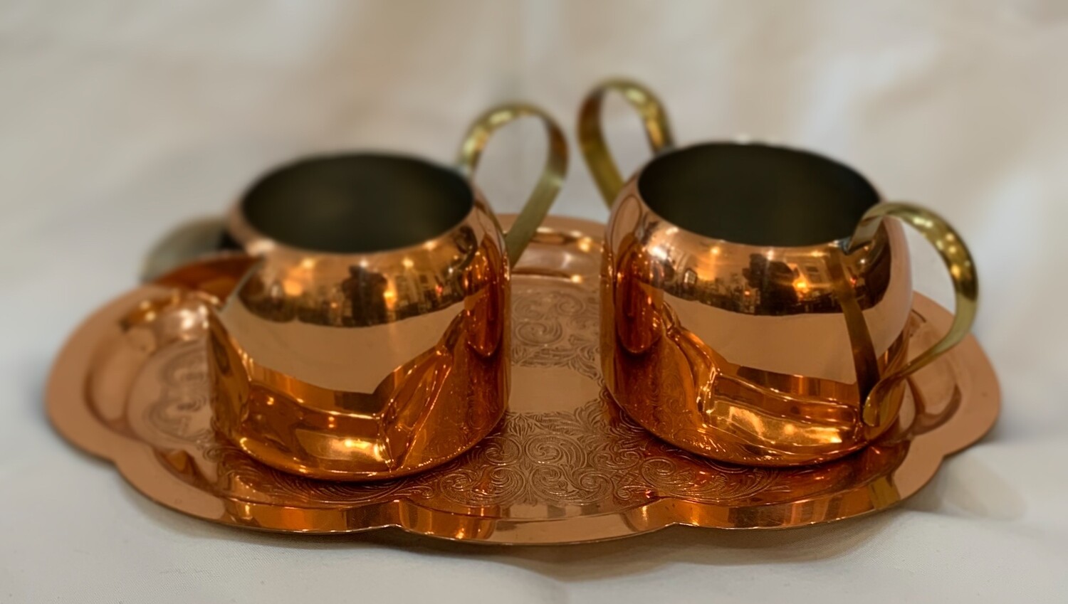 Vintage Copper Creamer and Sugar Coppercraft Guild 3 Piece Set
