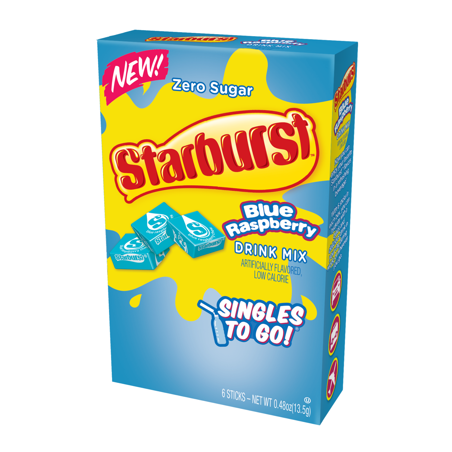 Starburst Blue Raspberry Sugar Free On the Go Drink Mix