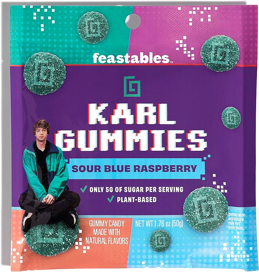 Feastables Karl Gummies Sour Blue Raspberry