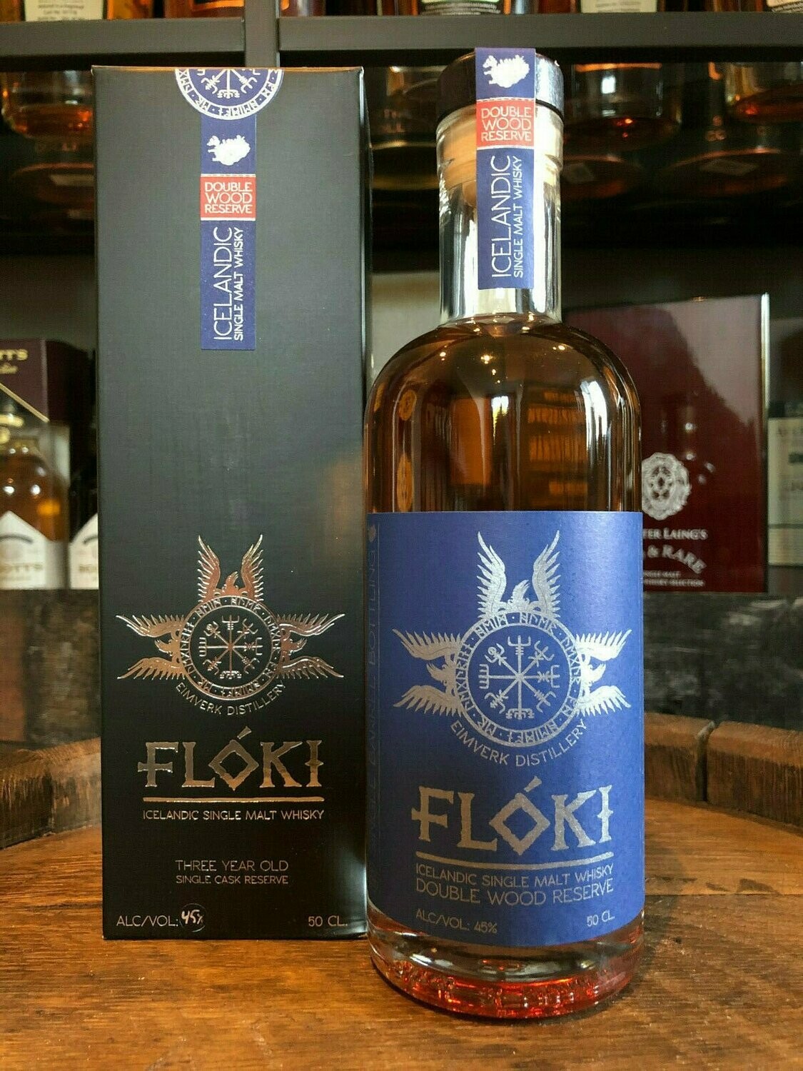 Floki Single Malt Double Wood mit 0,5L und 45%