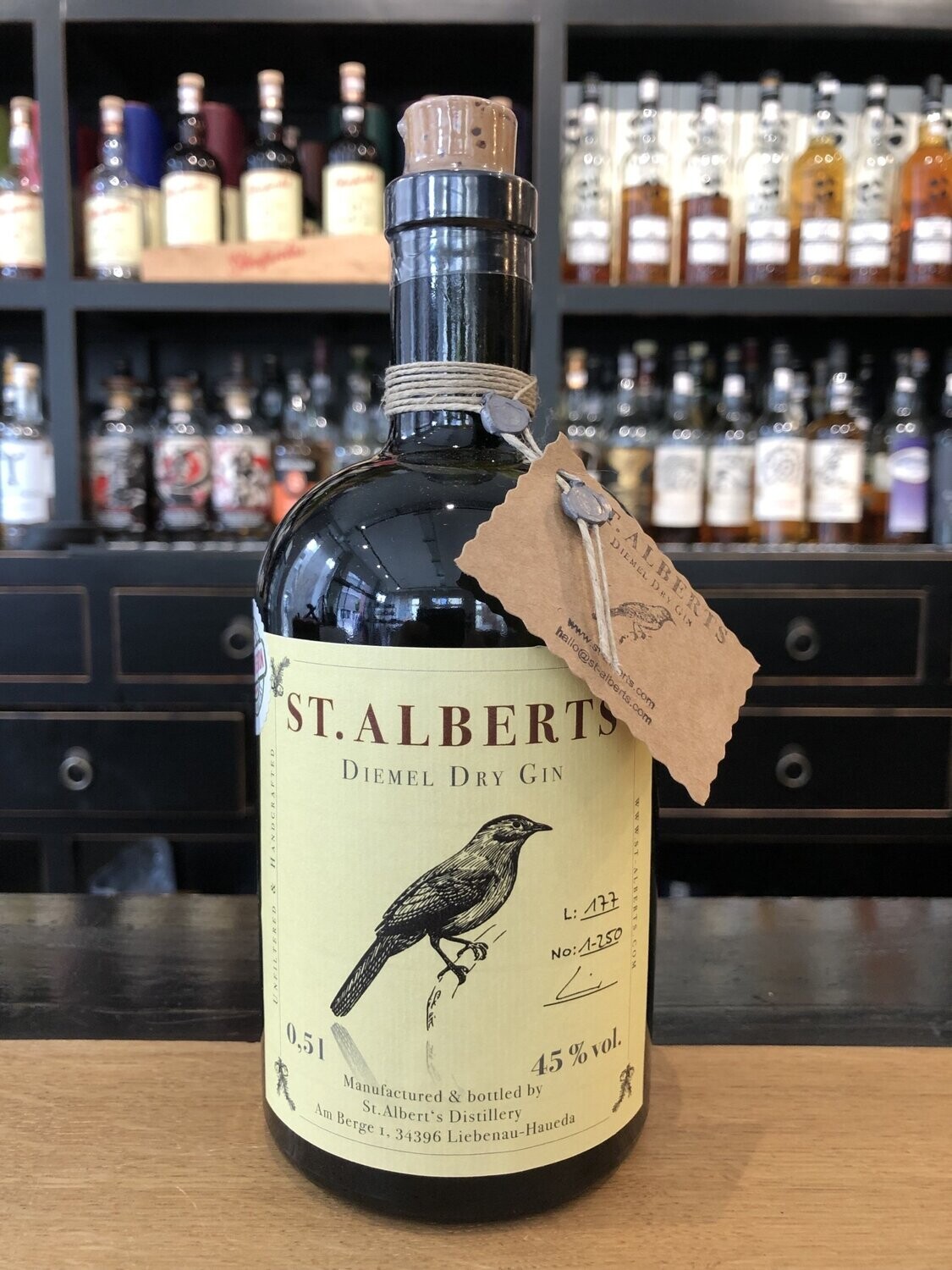 St. Albert's Diemel Dry Gin mit 0,5L und 45%