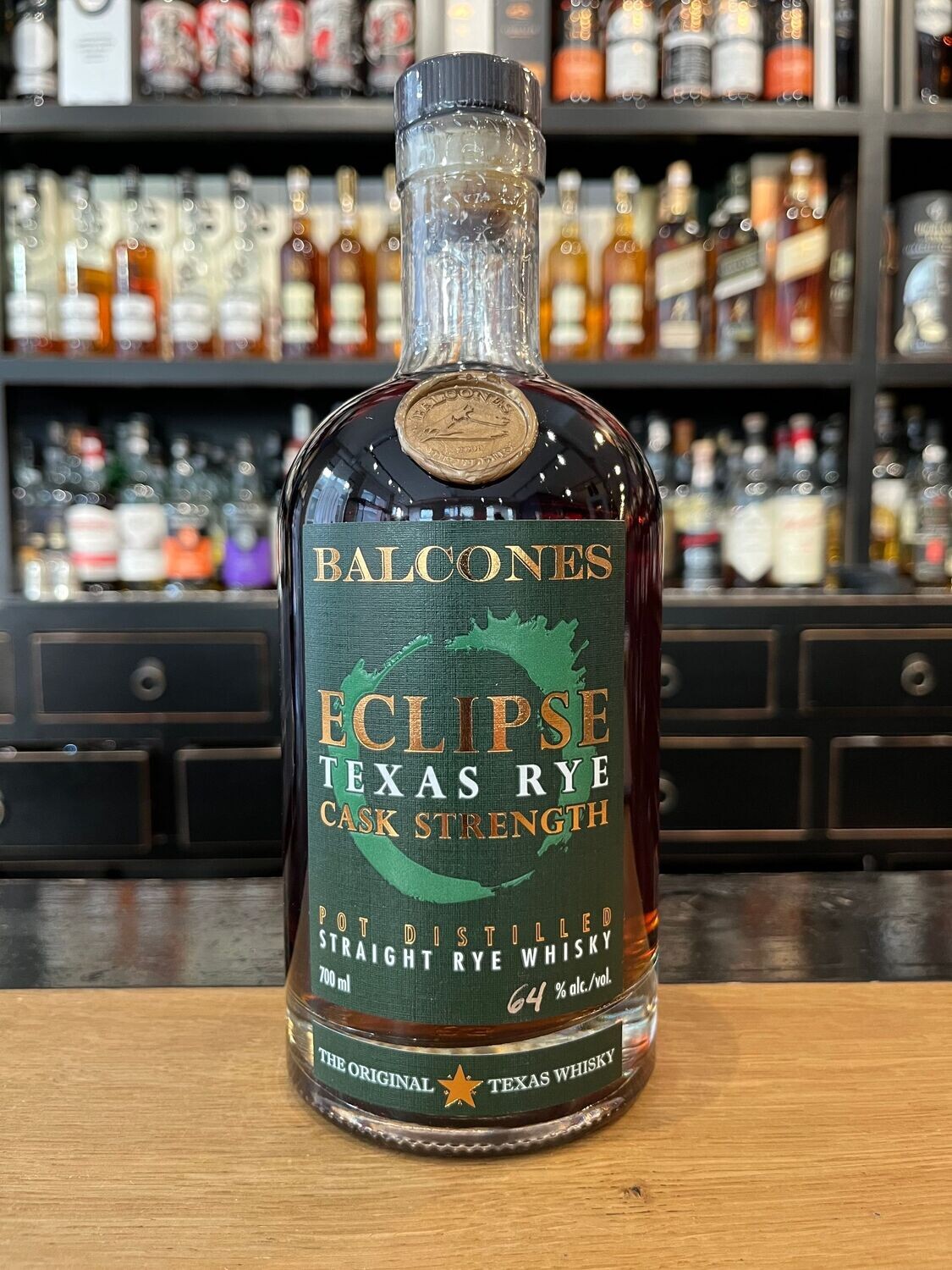 Balcones Eclipse Texas Rye Cask Strength mit 0,7l und 64%