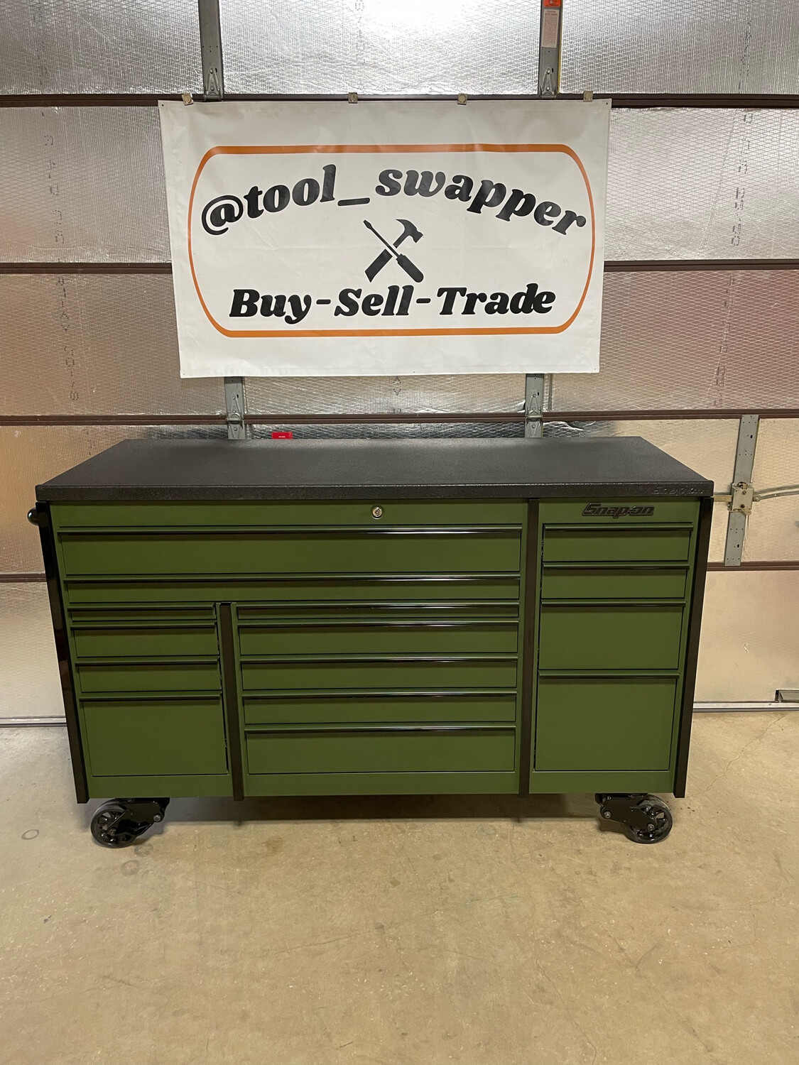 Like New Snap On KMP Triple Bank Tool Box with Power Draw And Black ...