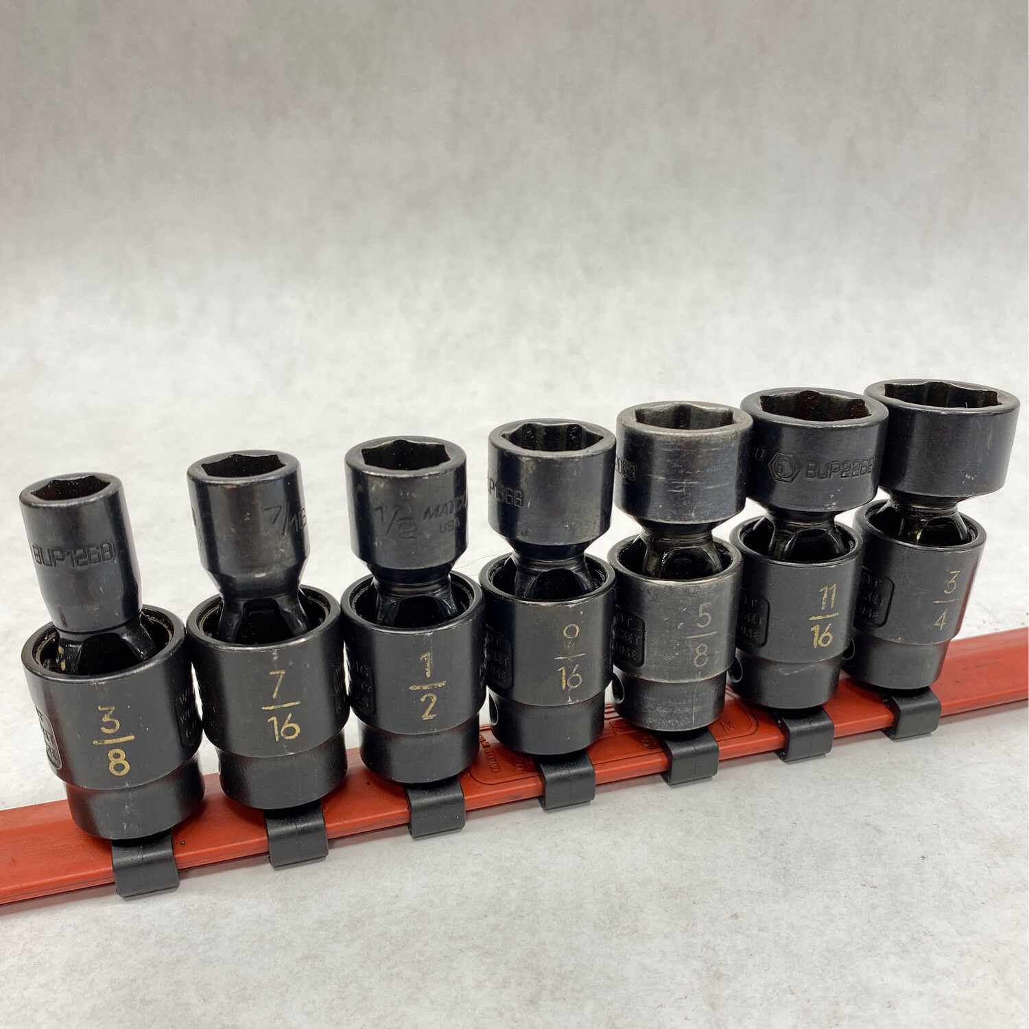 Matco 7pc 3/8” Drive SAE 6-Point Impact Swivel Socket Set, 3/8” - 3/4 ...