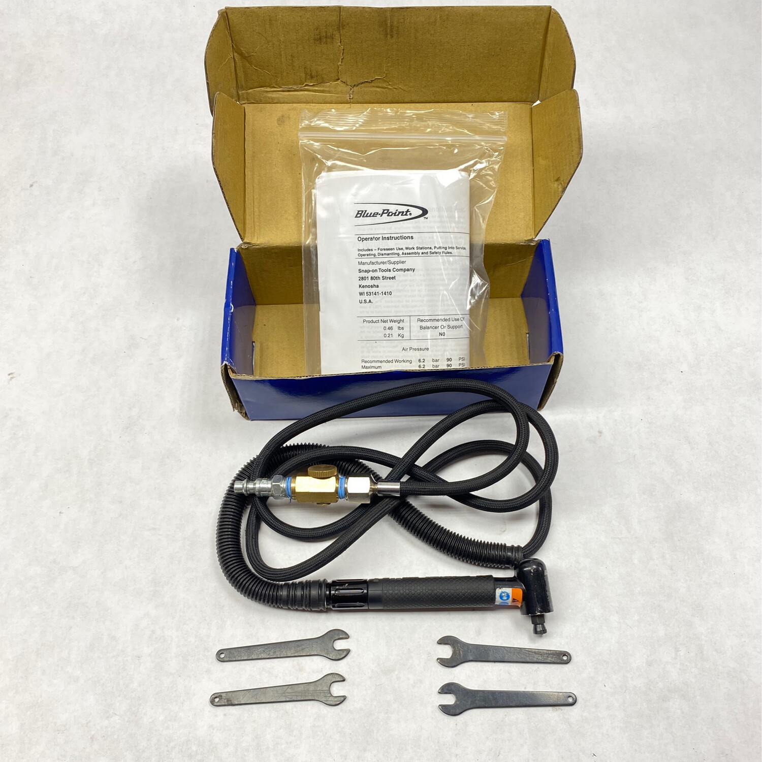 Blue Point 1/8” Right Angle Pencil Die Grinder 75,600 RPM, AT1070RA ...