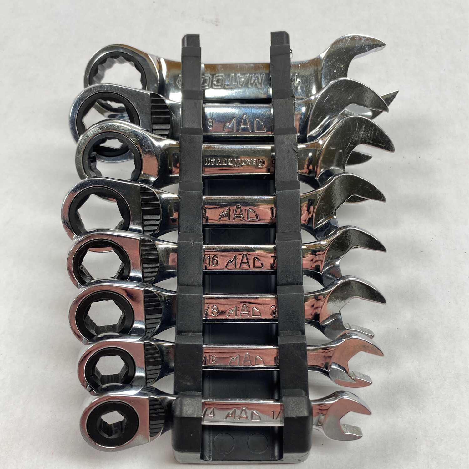 Mac Tools 8 Piece SAE Ratcheting Stubby Wrench Set 1/4” - 11/16” - Shop - Tool Swapper