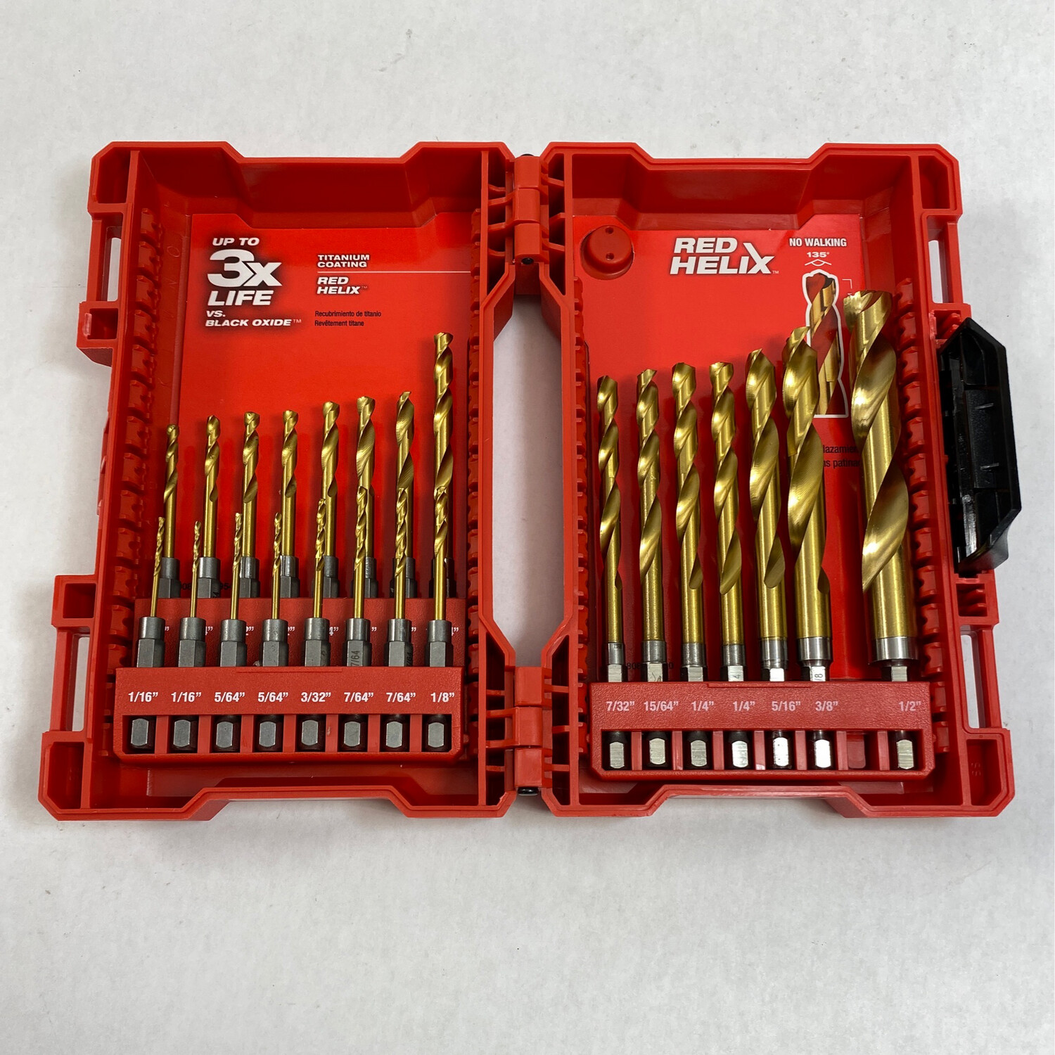 Milwaukee 23 Pc Shockwave Red Helix Impact Titanium Drill Bit Set, 48 ...