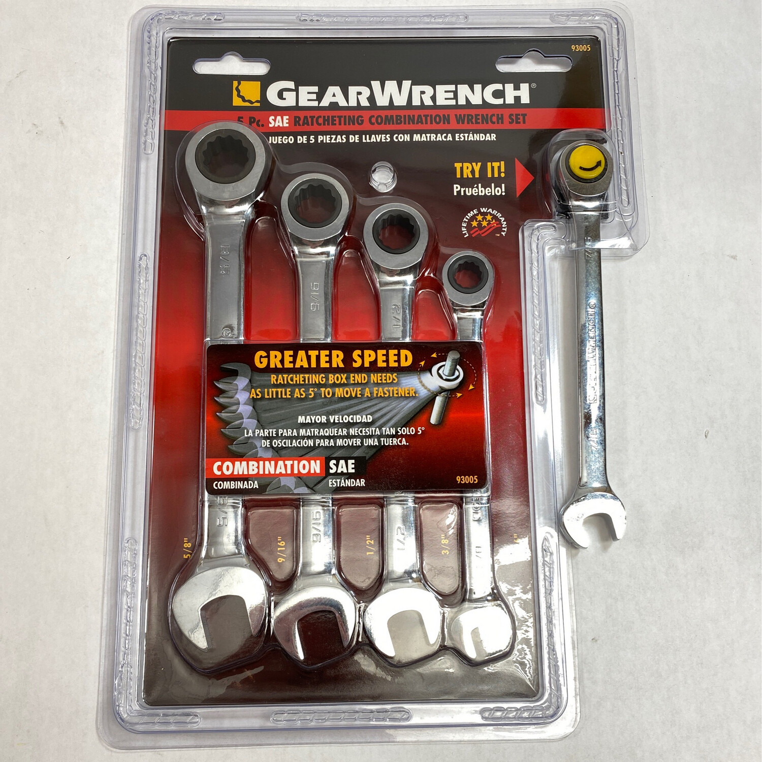 Gearwrench 5 Pc SAE Ratcheting Combination Wrench Set, 93005 - Shop ...