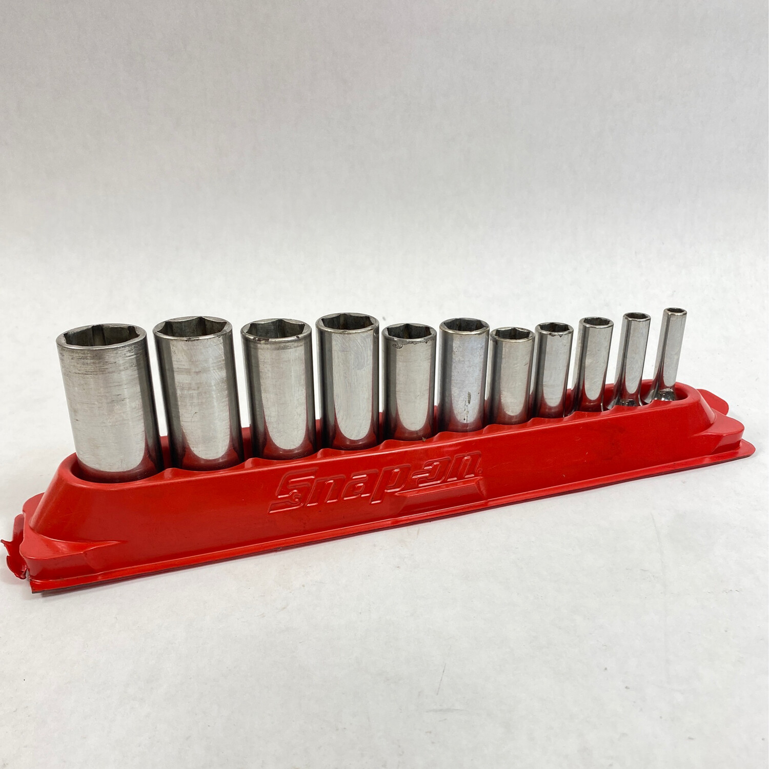 Snap On 11 Pc. 3/8" Drive 6-Point SAE Flank Drive Deep Socket Set ...