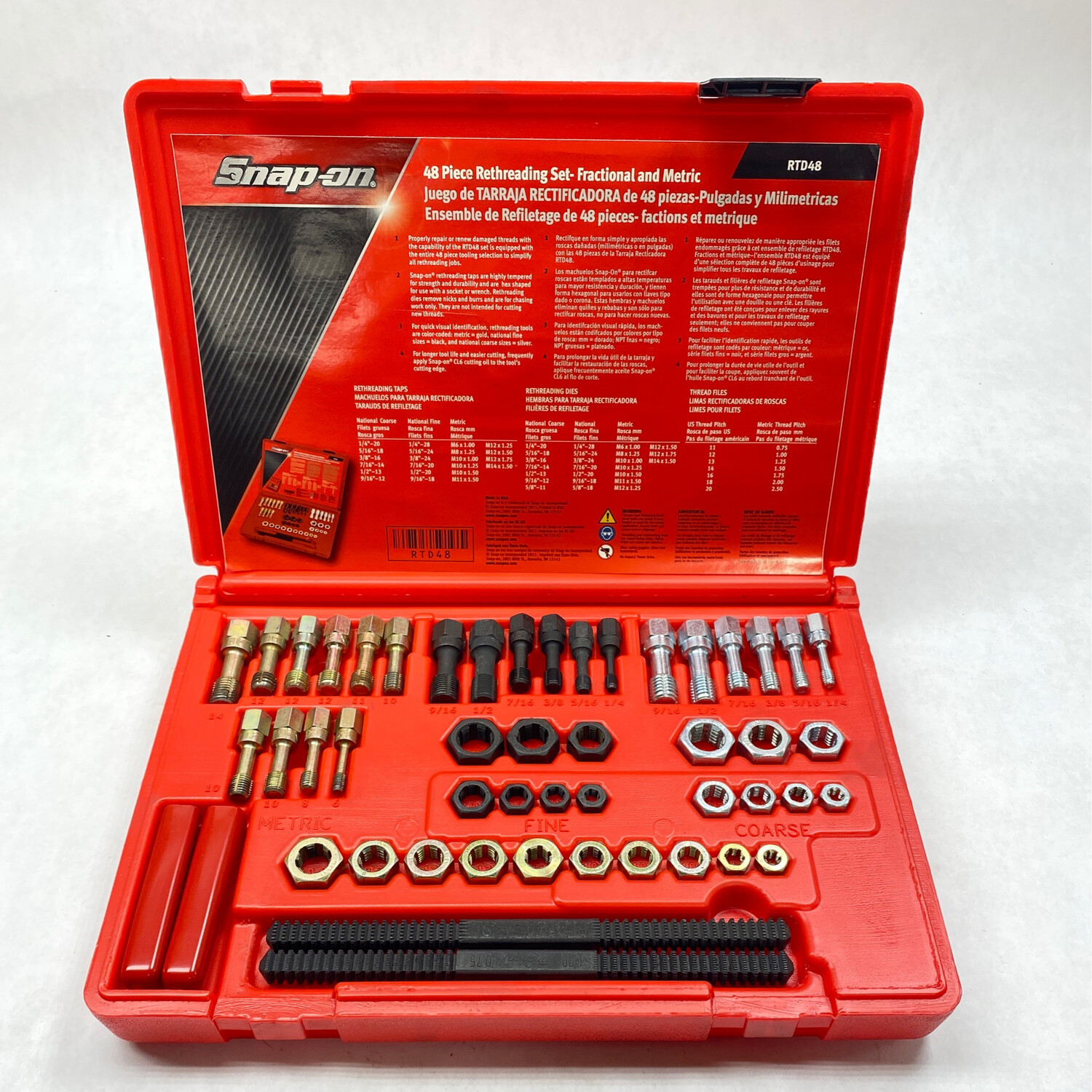 Snap On 48pc. Master Rethreading Tap And Die Set, RTD48 - Shop - Tool ...