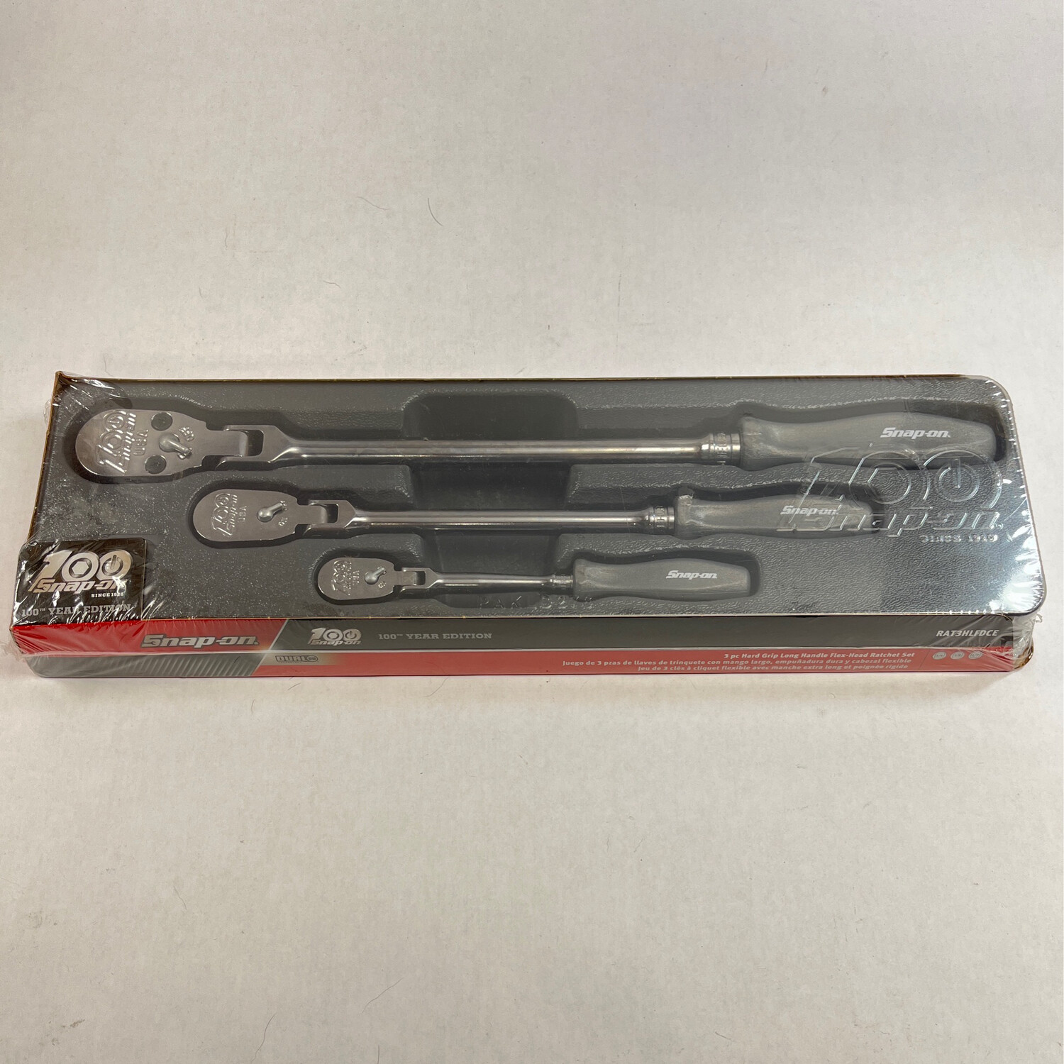 Snap On 100th 3 Pc. Hard Grip Long Handle Flex-Head Ratchet Set ...