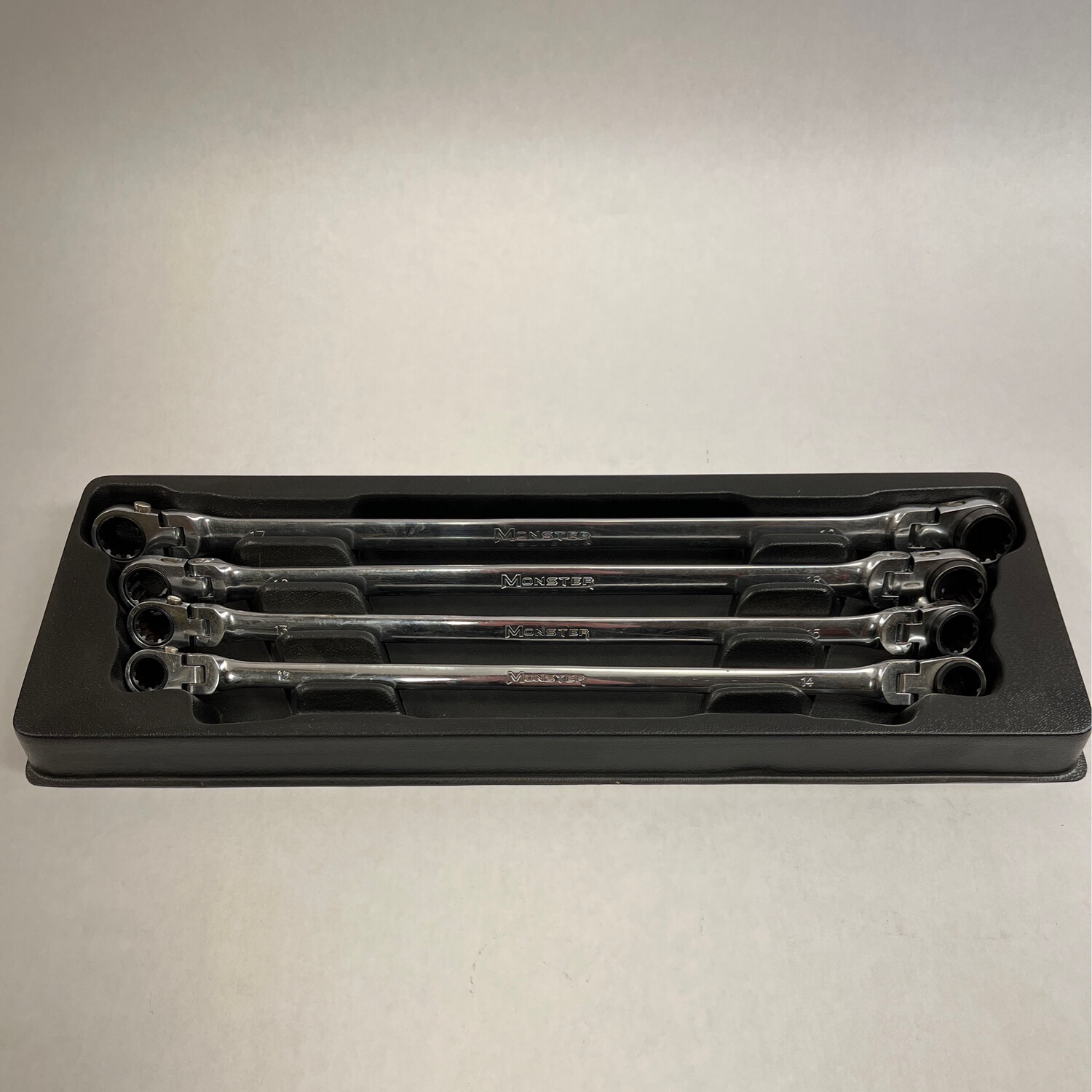 Monster Mobile Tools 4 Pc. Flex Head Double Box End Ratcheting Wrench ...